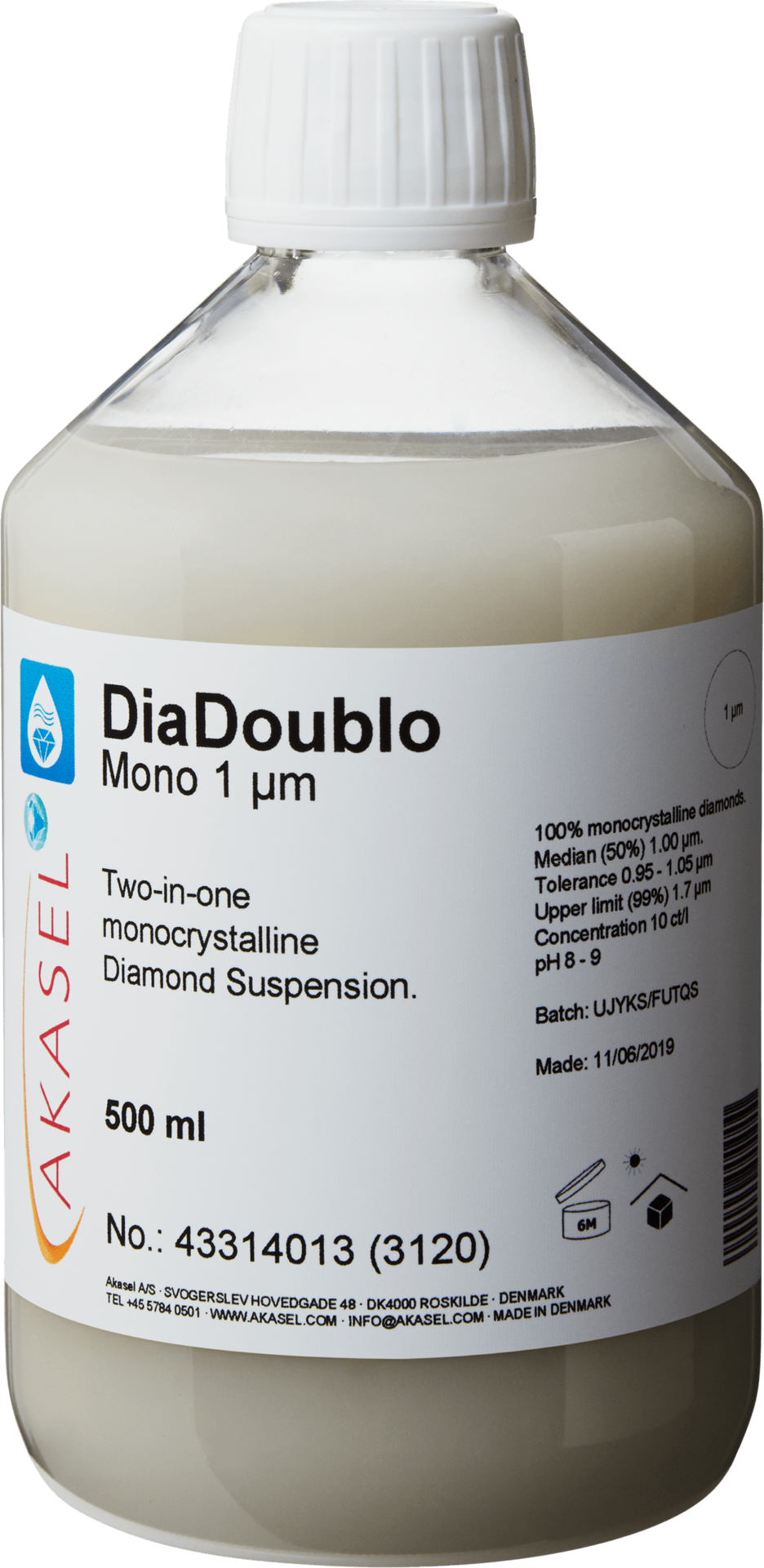 DiaDoublo Mono 3 µm | Diamond Suspension + Lubricant | Akasel